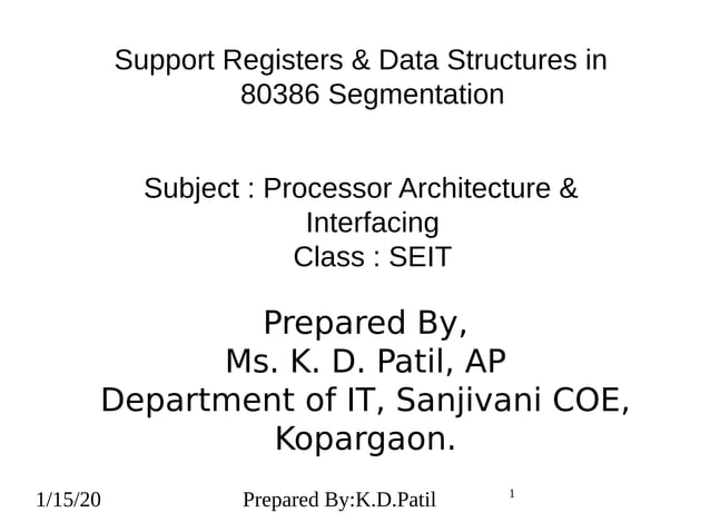 SE PAI Unit 2_Data Structures in 80386 segmentation | PPT