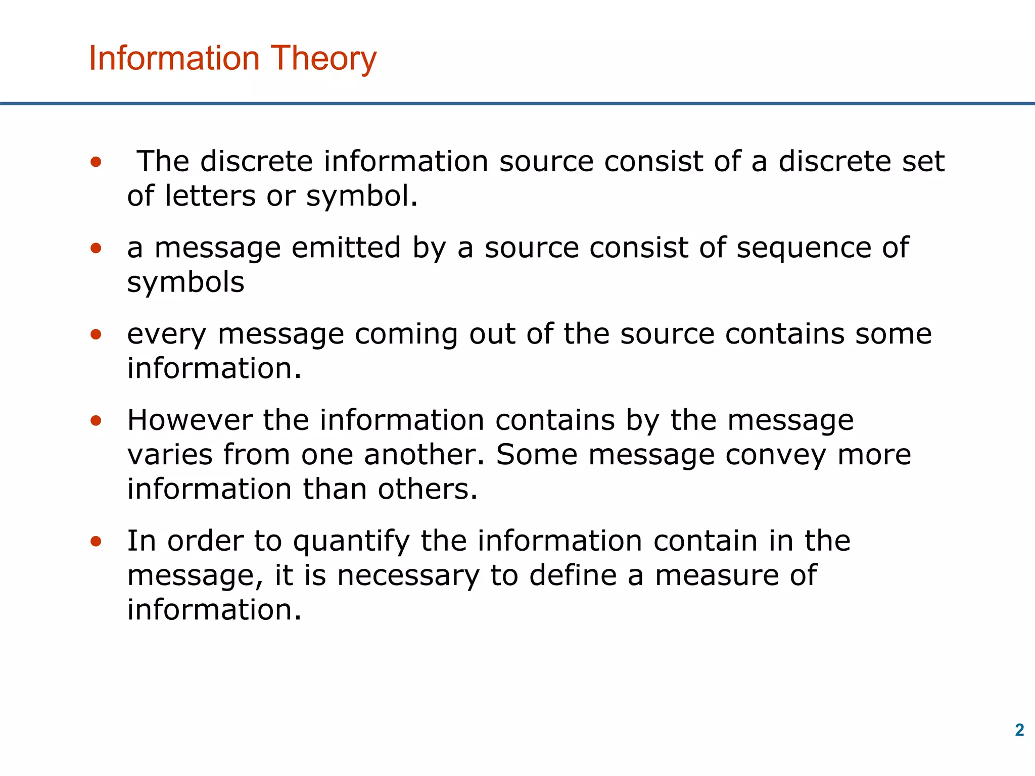 Digital Communication: Information Theory | PPT