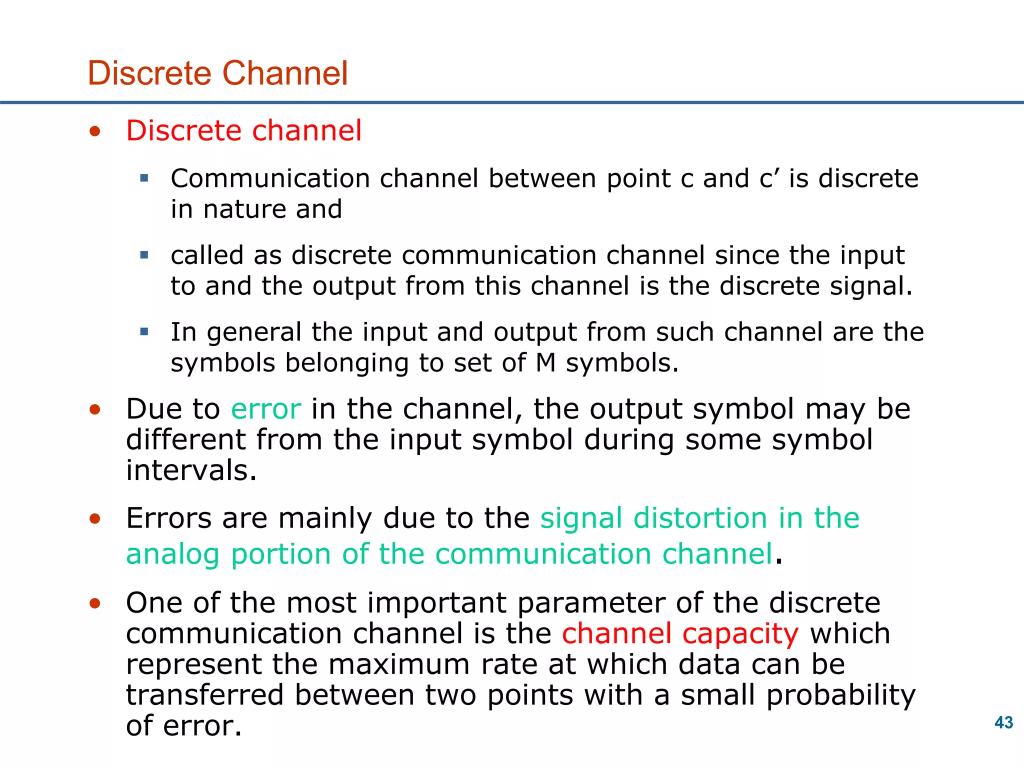 Digital Communication: Information Theory | PPT