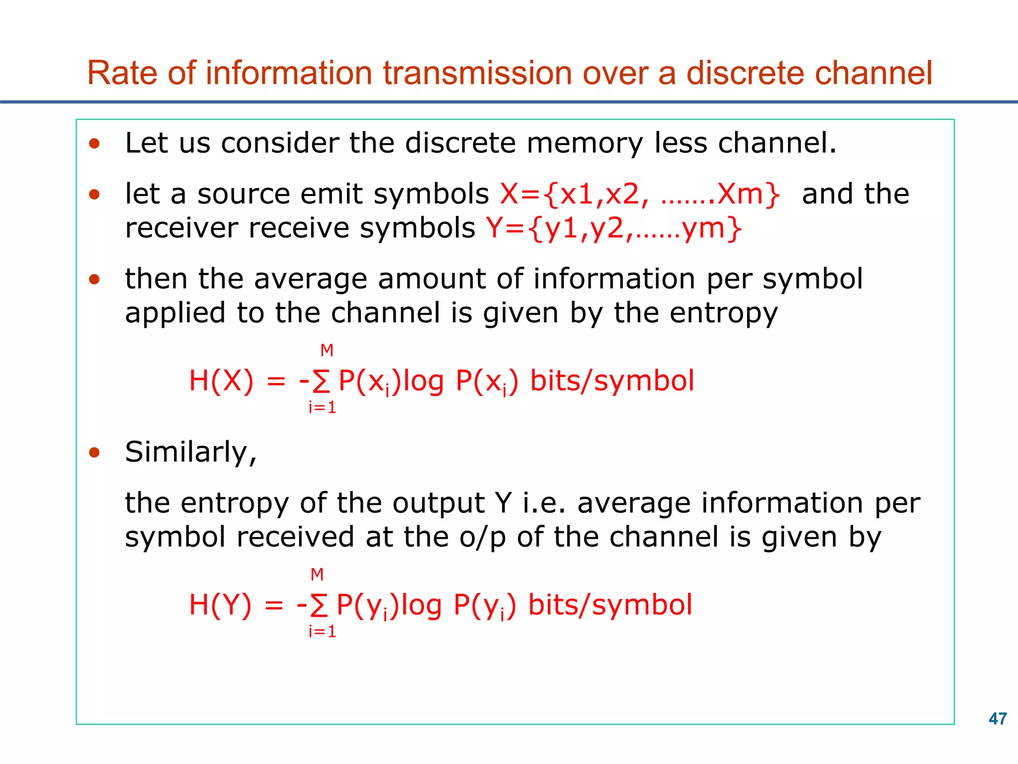 Digital Communication: Information Theory | PPT