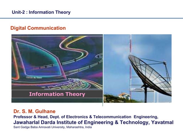 Digital Communication: Information Theory | PPT | Computer Networking ...