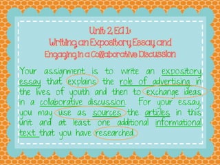 SpringBoard Grade 7 Unit 2 Embedded Assessment 1 Unpacking PowerPoint ...