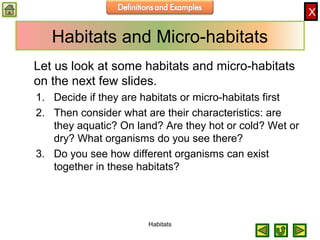Biology M1 Ecology Habitats | PPT