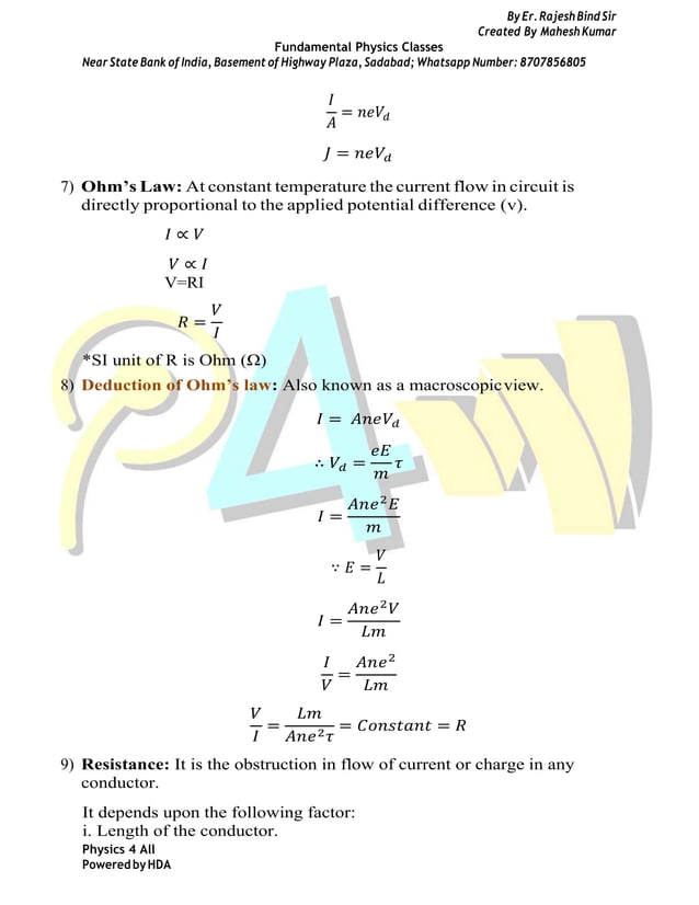 Unit 2 electric current | PDF