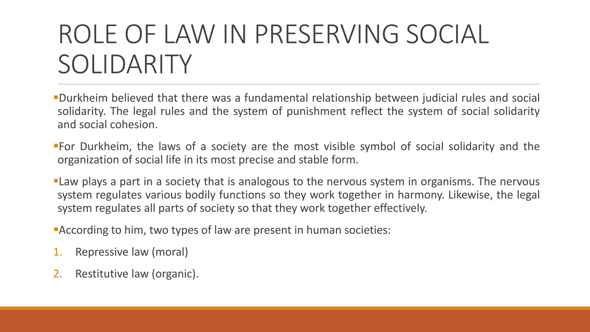 UNIT 2 EMILE DURKHEIM and his concept of social solidarity and social ...