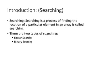 unit 2 First.pptx Searching - Linear and Binary Search | PPTX