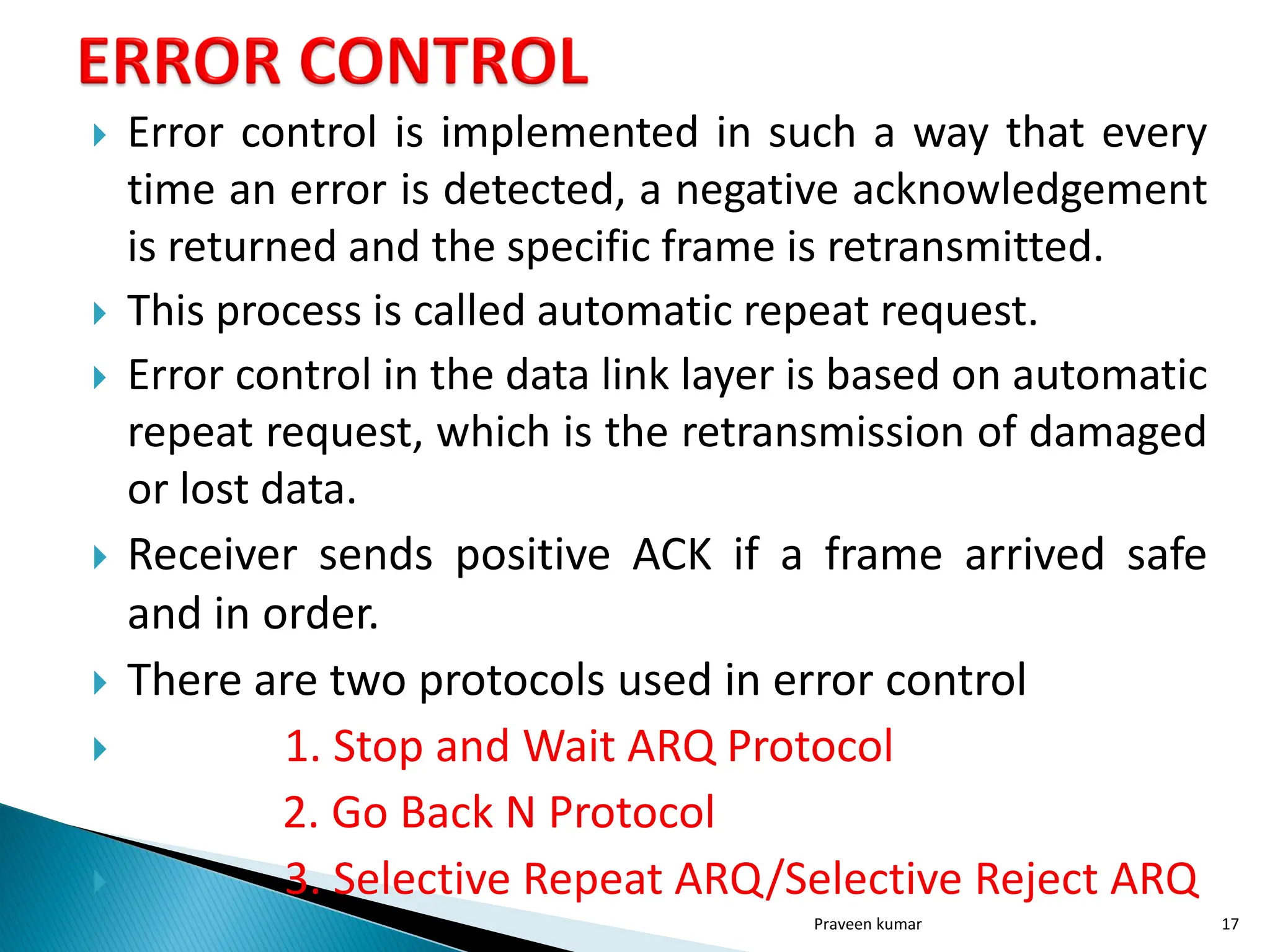 Unit 2_ Flow & Error Control in computer networks | PDF