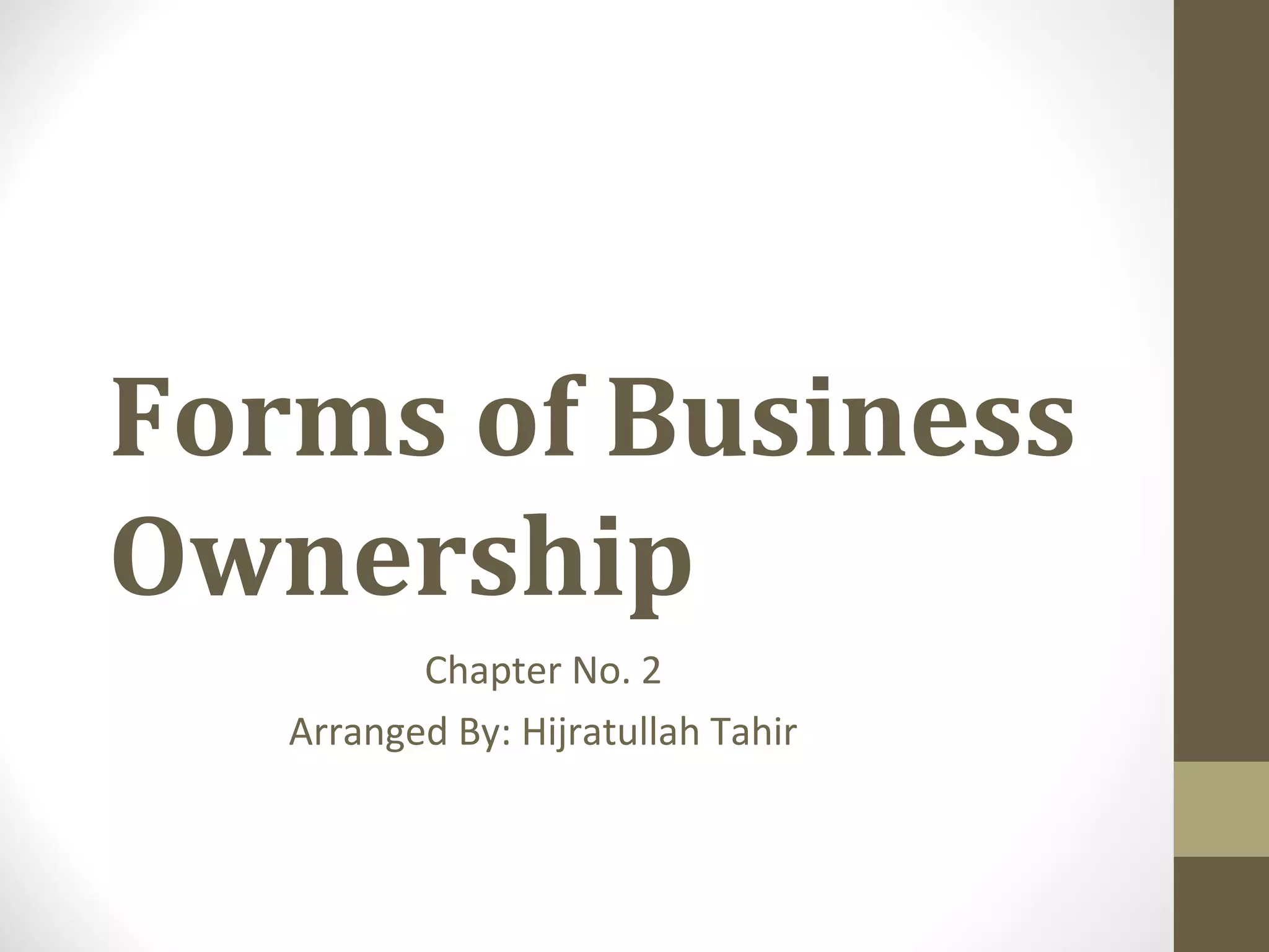 Unit 2 forms of business ownership | PPT