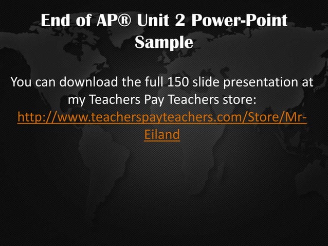 AP Human Geography: Unit 2 Powerpoint: Population and Migration (Sample ...