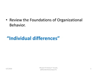 Unit 2 Foundations of Individual Behavior | PPTX