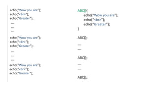 function in php like control loop and its uses | PPTX