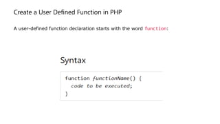 function in php like control loop and its uses | PPT