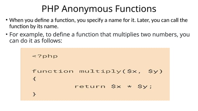 function in php like control loop and its uses | PPT