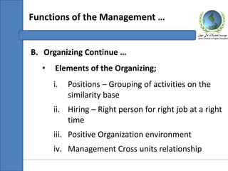 Unit 2 functions of the management | PPTX