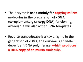 Enzymes used in Genetic Engineering | PPTX