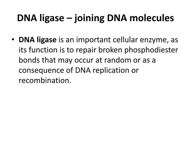Enzymes used in Genetic Engineering | PPTX