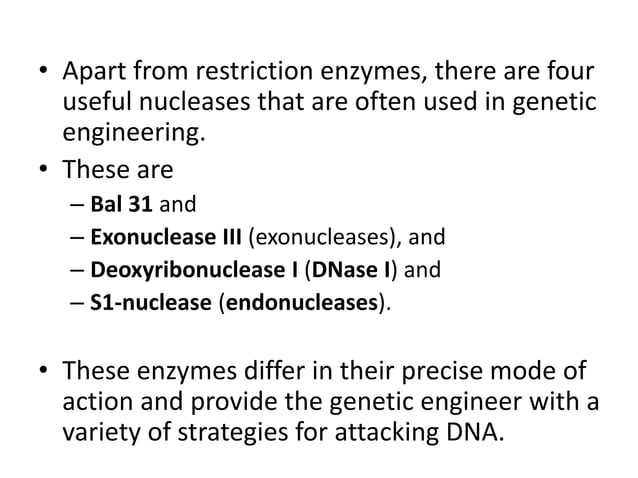 Enzymes used in Genetic Engineering | PPTX