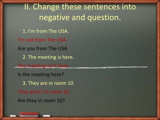Unit 2, grammar to be | PPT