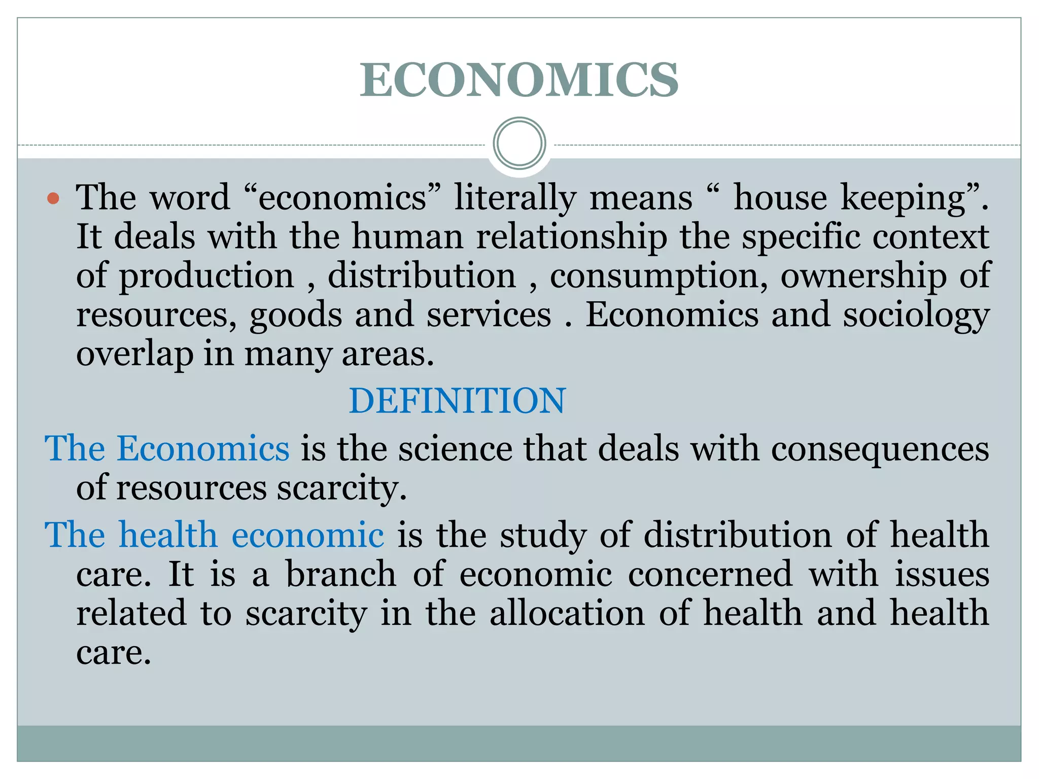 health economics in nursing | PPTX