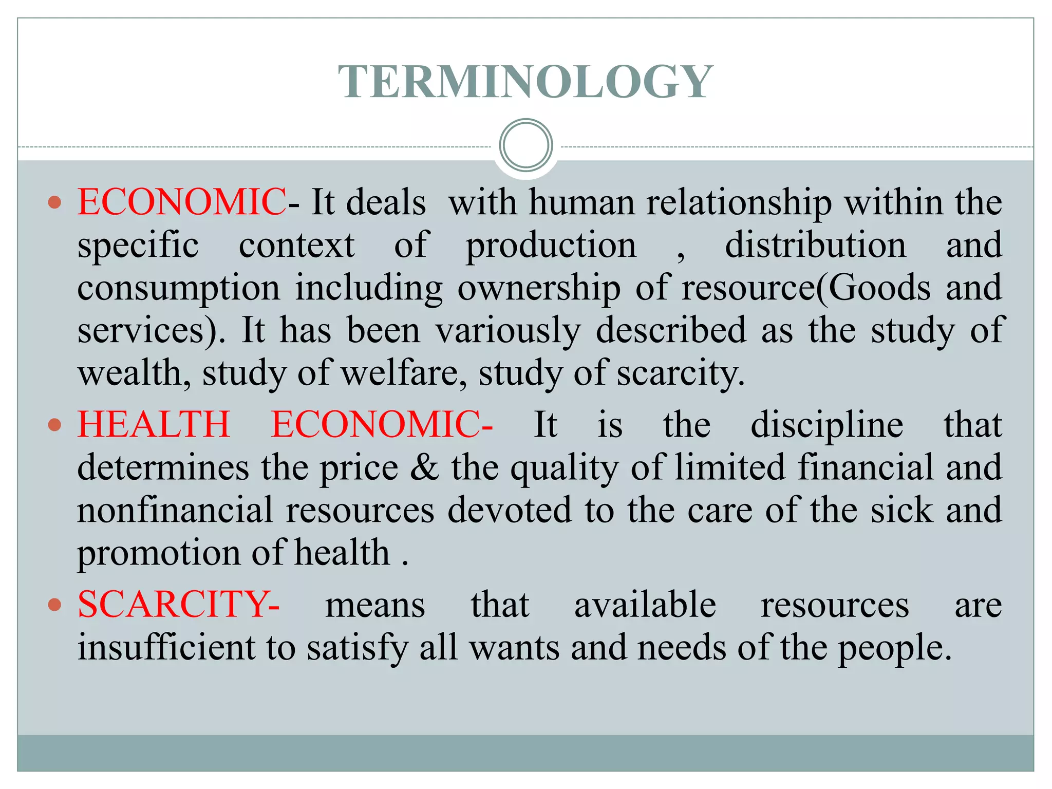 health economics in nursing | PPTX