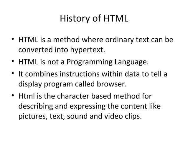 Unit 2 (html) | PPT