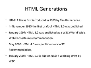 Unit 2 (html) | PPT