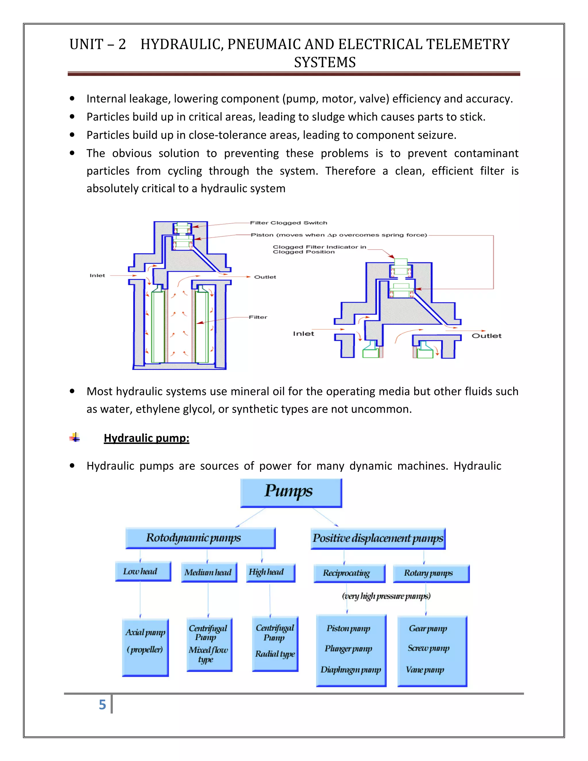 Unit – 2 hydraulic, pneumaic and electrical telemetry systems | PDF