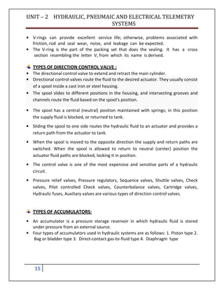 Unit – 2 hydraulic, pneumaic and electrical telemetry systems | PDF