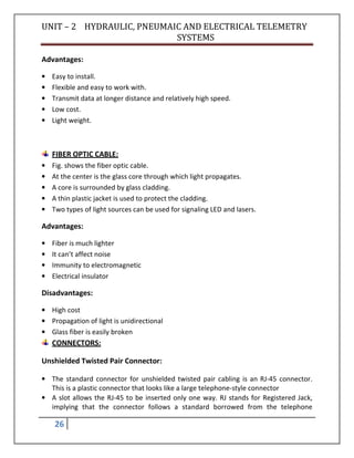 Unit – 2 hydraulic, pneumaic and electrical telemetry systems | PDF