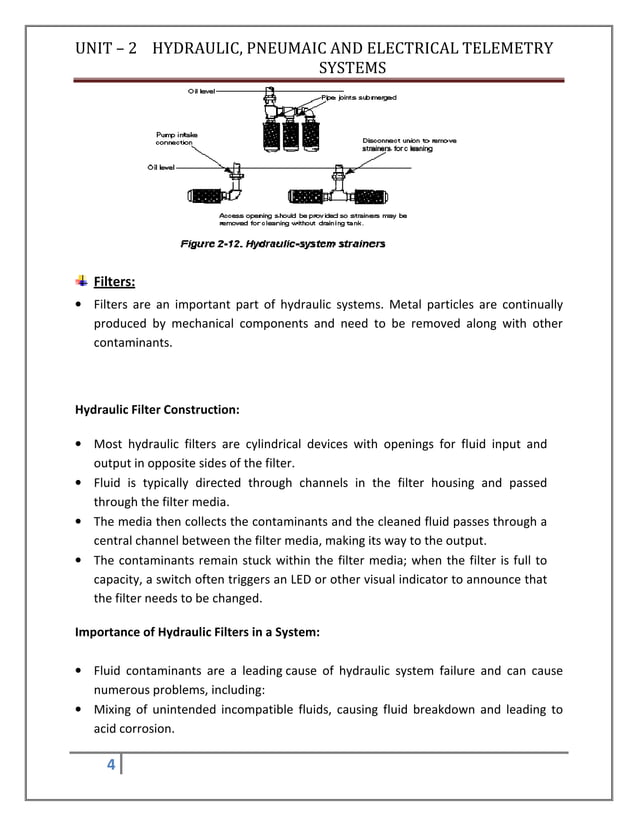 Unit – 2 hydraulic, pneumaic and electrical telemetry systems | PDF