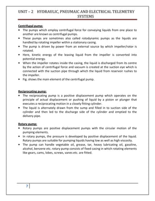 Unit – 2 hydraulic, pneumaic and electrical telemetry systems | PDF