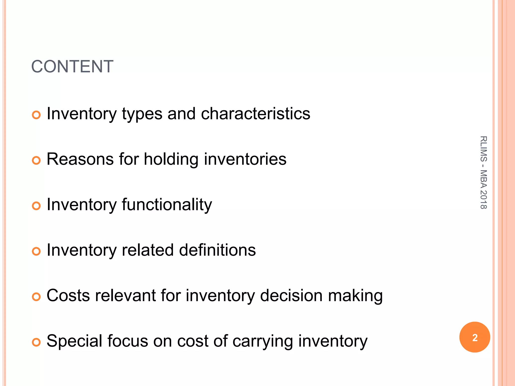 Unit 2 inventory functionality and principles | PPTX