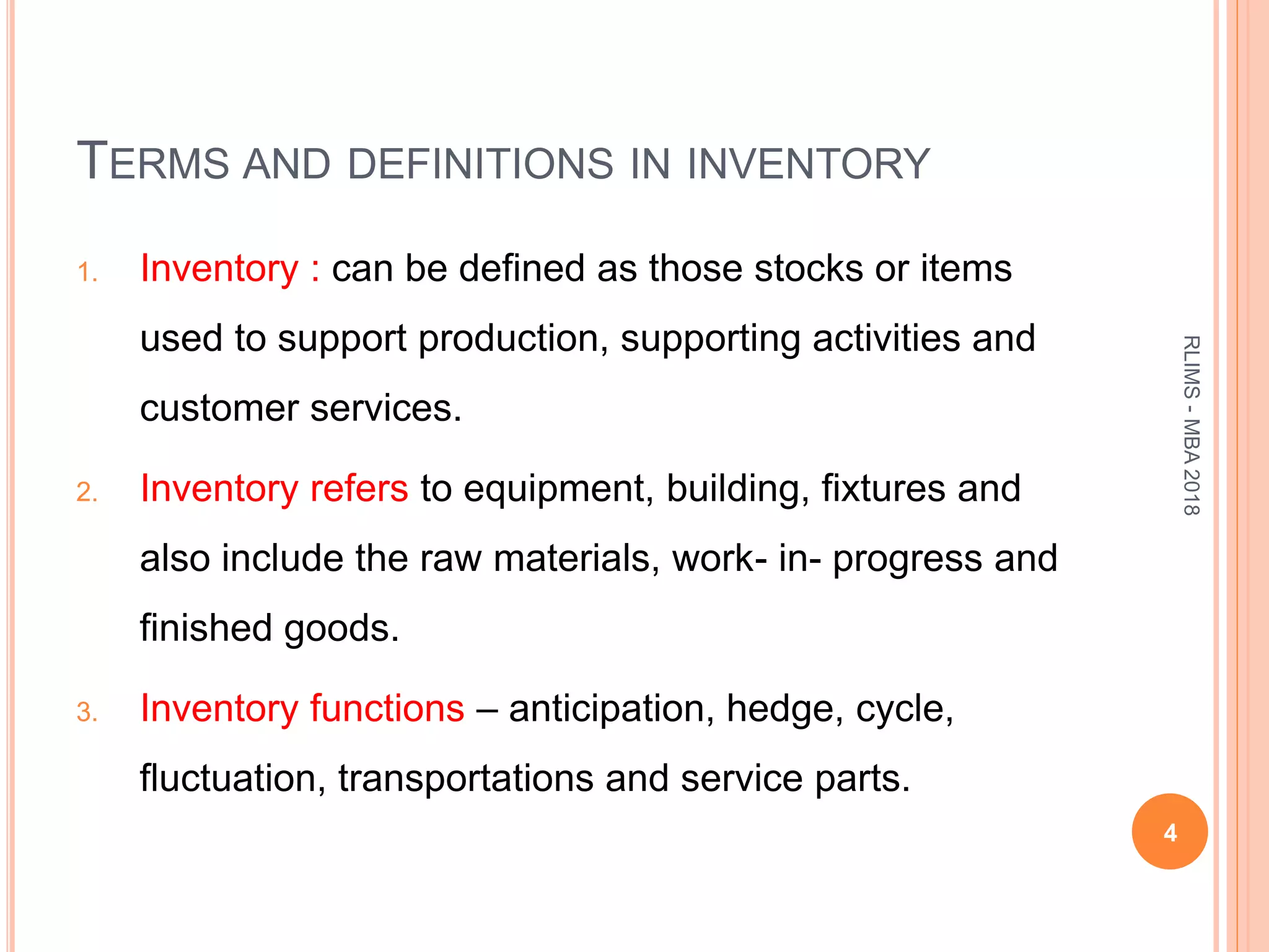 Unit 2 inventory functionality and principles | PPTX