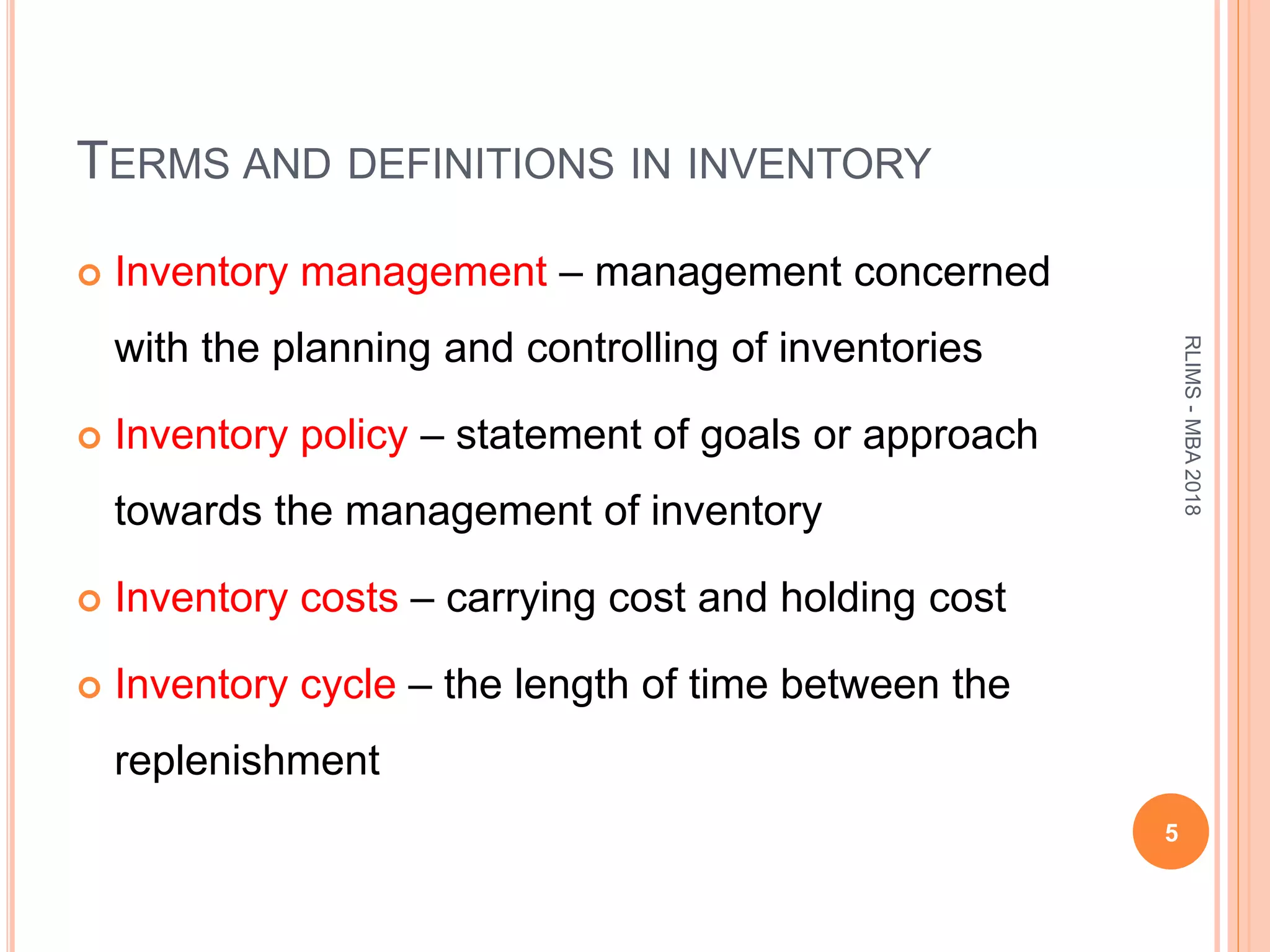 Unit 2 inventory functionality and principles | PPTX