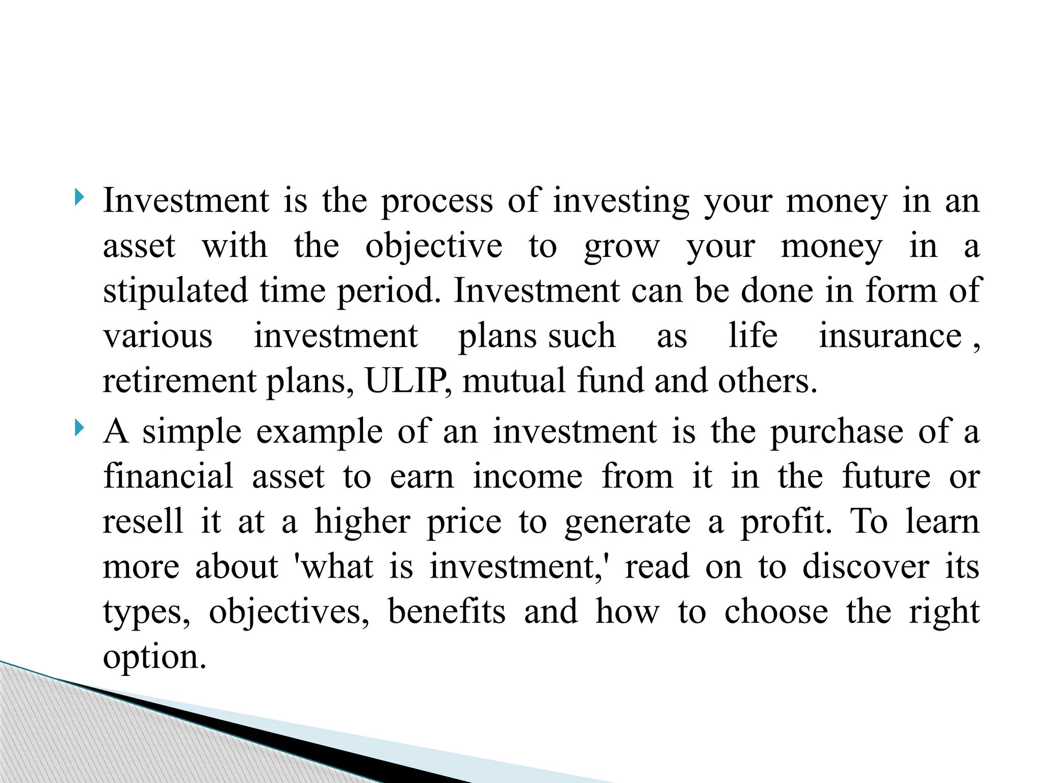 Unit 2 Investment Planning Investment Planning | PPTX