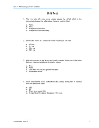 Power Circuits and Transformers-Unit 2 Labvolt Student Manual | PDF