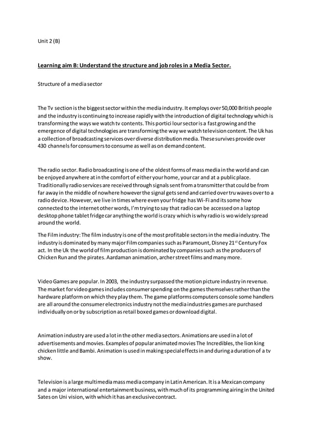 Unit 2 learning aim B Finished | PDF