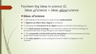 Unit 2 learning in science as the development of big ideas | PPTX