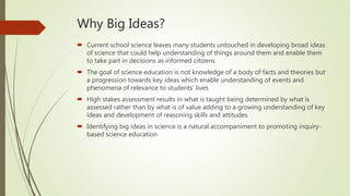 Unit 2 learning in science as the development of big ideas | PPT