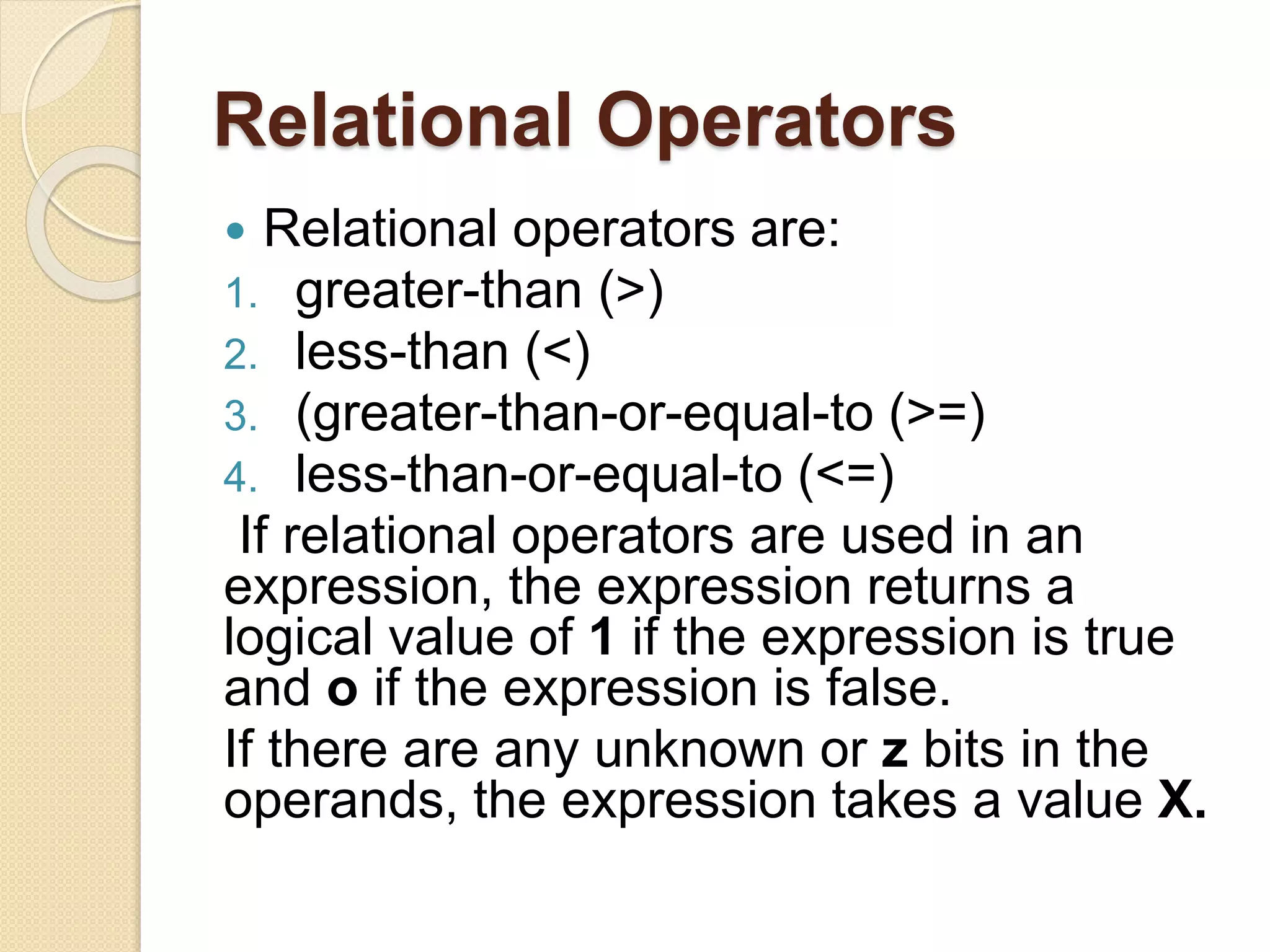 Verilog Operators Pptx