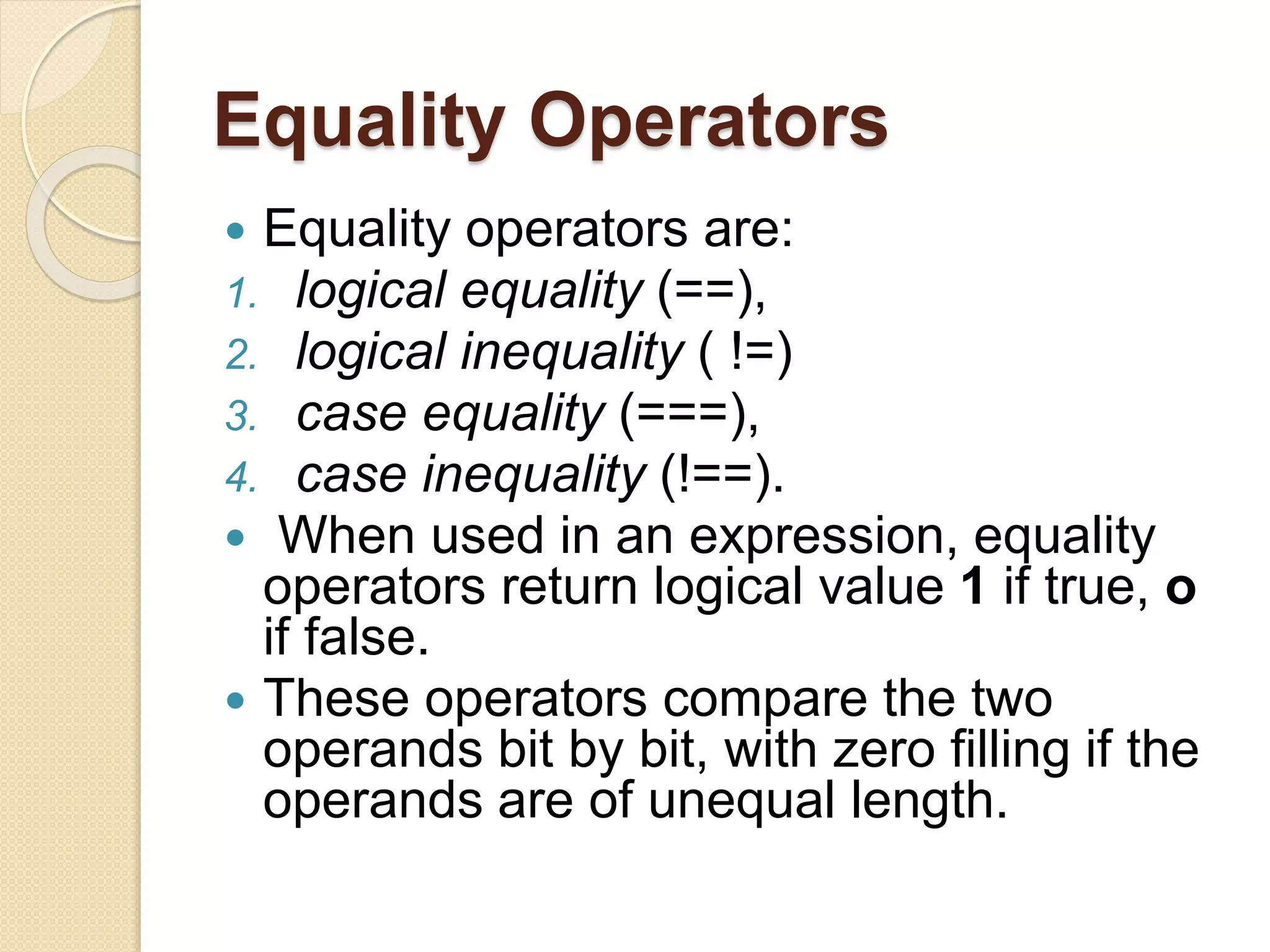 Verilog Operators Pptx