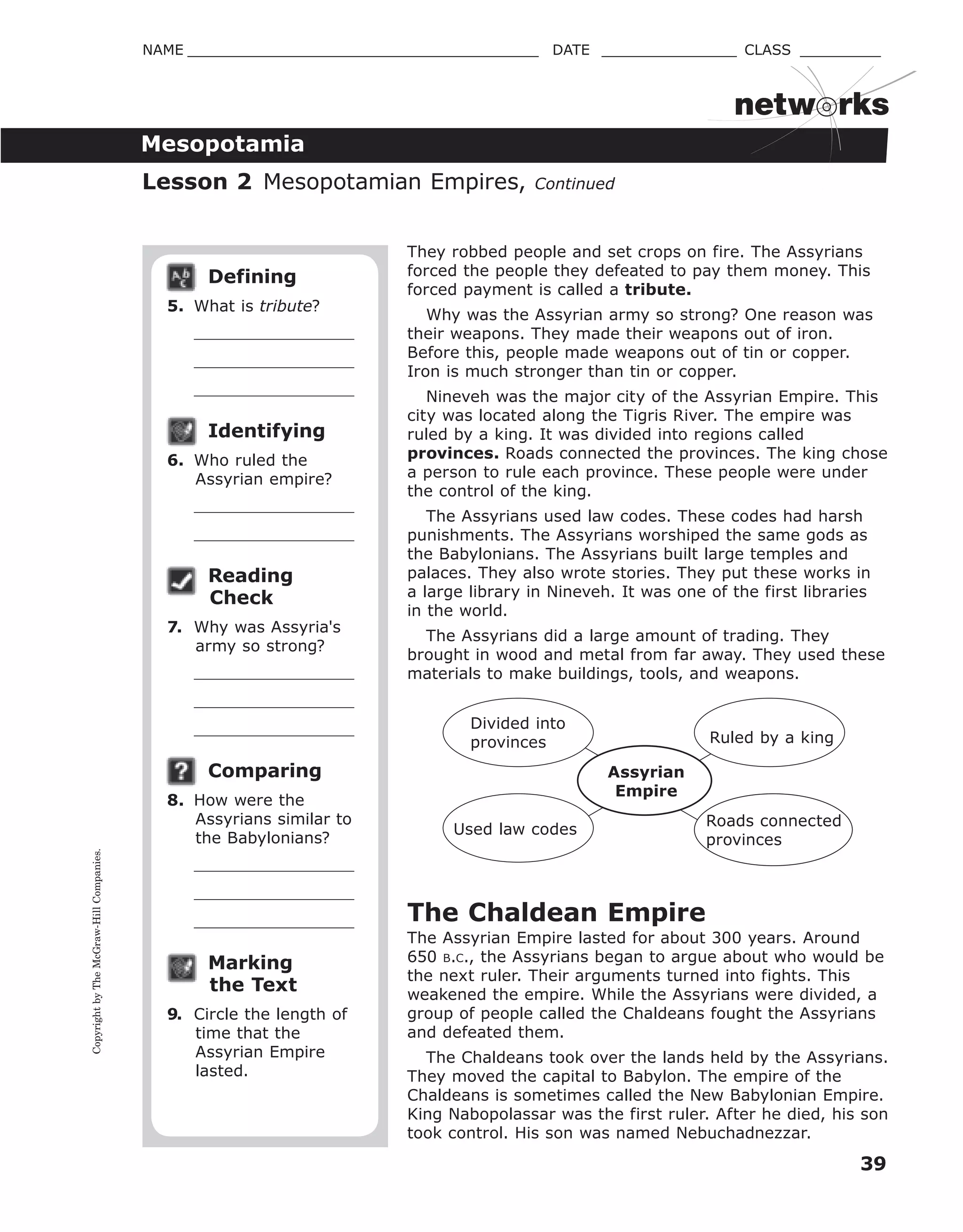 Unit 2, lesson 1 2 mesopotamia workbook | PDF
