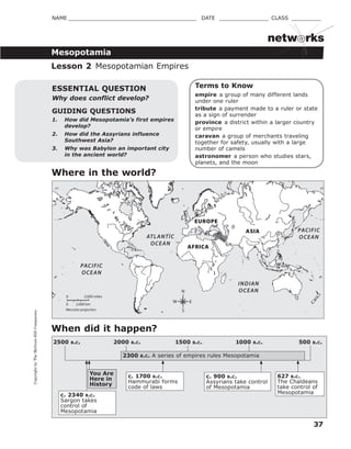 Unit 2, lesson 1 2 mesopotamia workbook | PDF