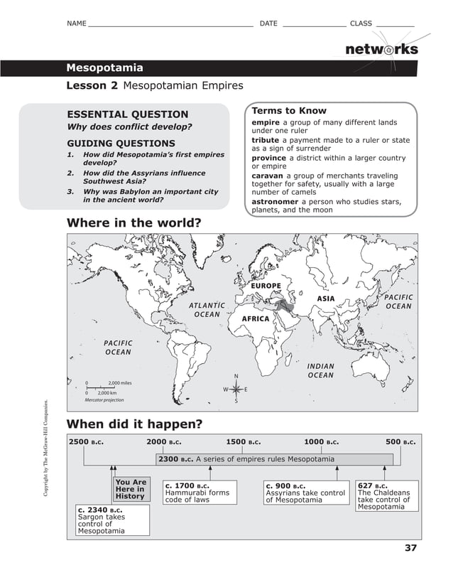 Unit 2, lesson 1 2 mesopotamia workbook | PDF