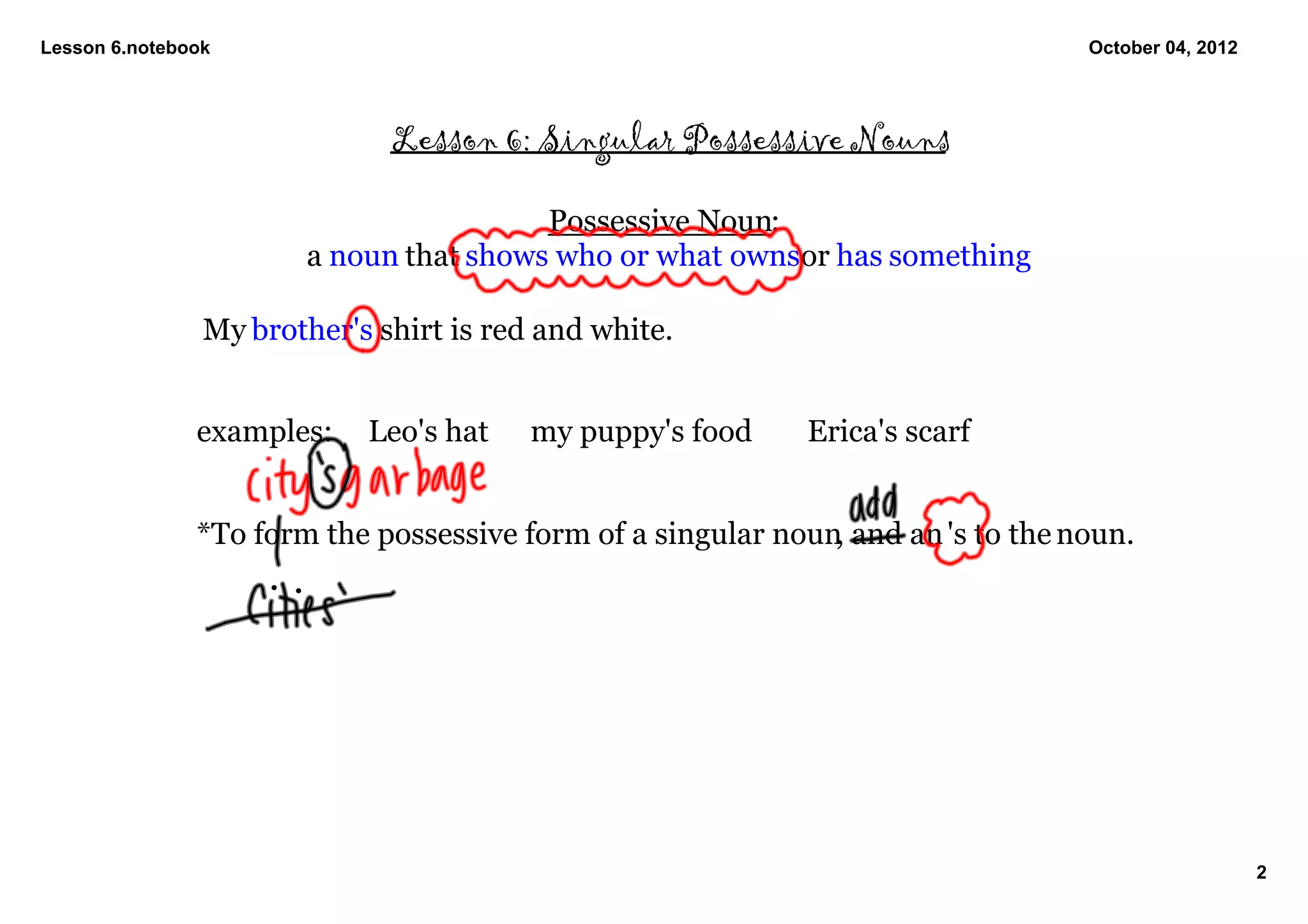 Unit 2, lesson 6 | PDF