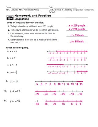 Unit 2 lesson 6 graphing inequailities | DOC