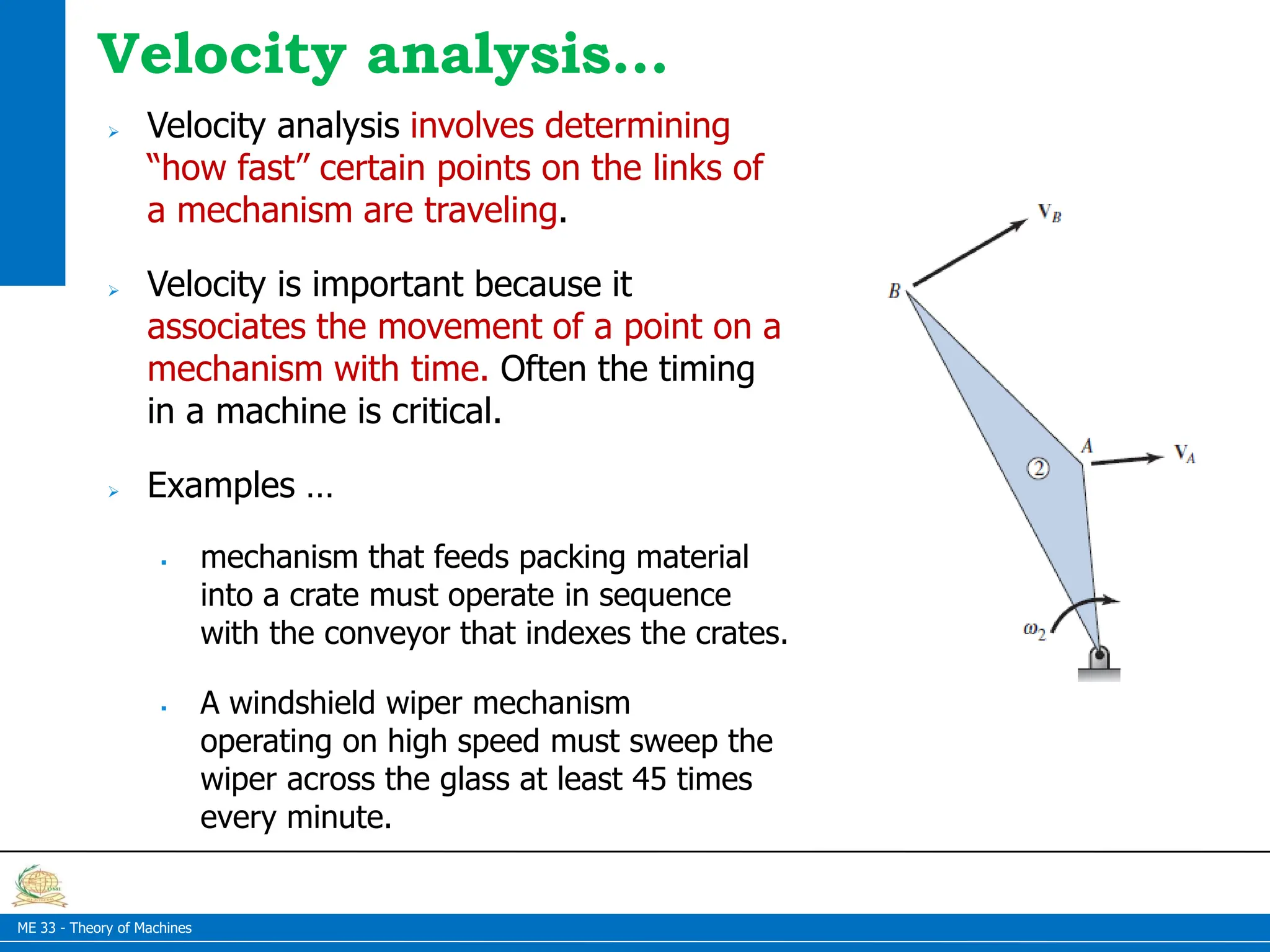 Kinematics velocity analysis unit 2 lesson 7 | PDF