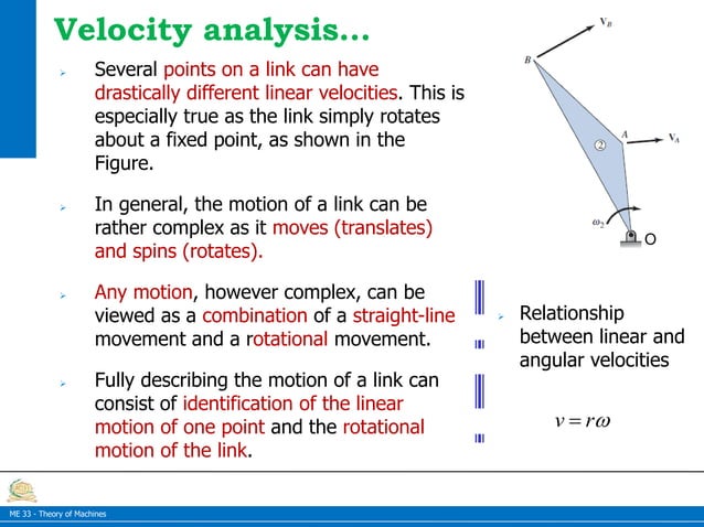 Kinematics velocity analysis unit 2 lesson 7 | PDF