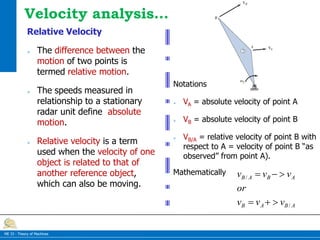 Kinematics velocity analysis unit 2 lesson 7 | PDF