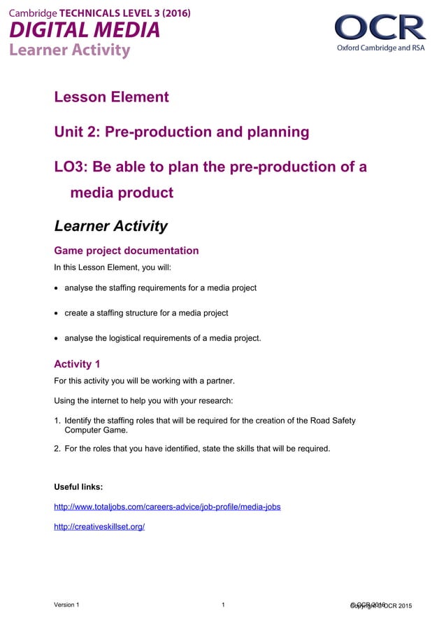 Unit 2 lesson element game project documentation | DOC